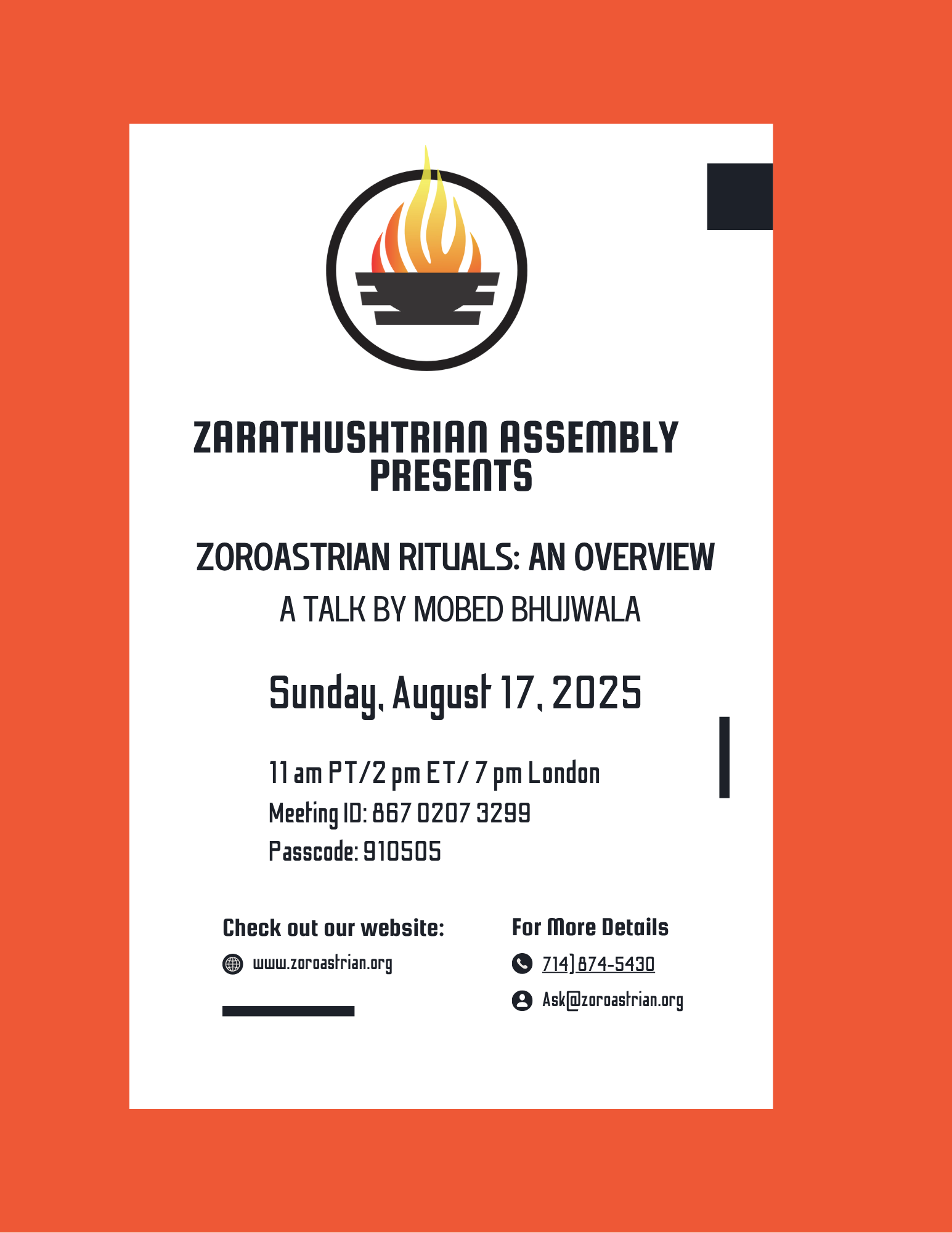 Zoroastrian Rituals: An Overview-a talk by Mobed Bhujwala ...